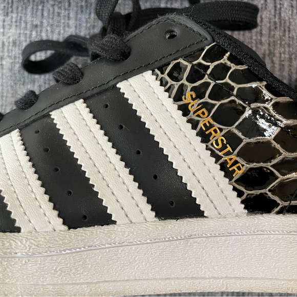 adidas | Shoes | Adidas Superstar Sneakers In Black White And Snake ...